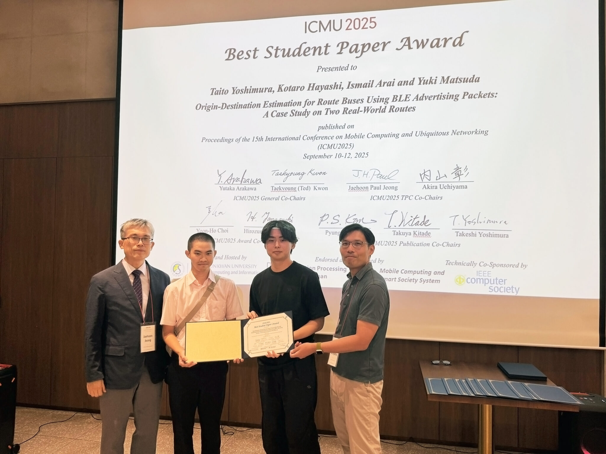 吉村太斗さん（松田研M1）が The 15th International Conference on Mobile Computing and Ubiquitous Networking ...